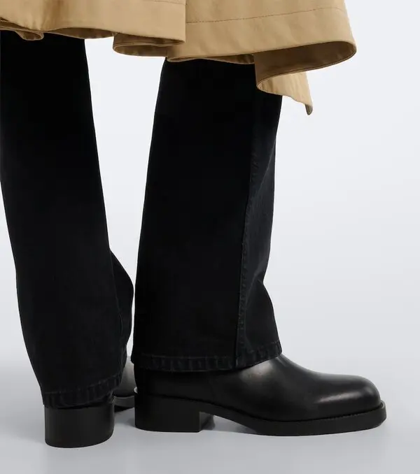 Burberry Huntley Check Leather Ankle Boots