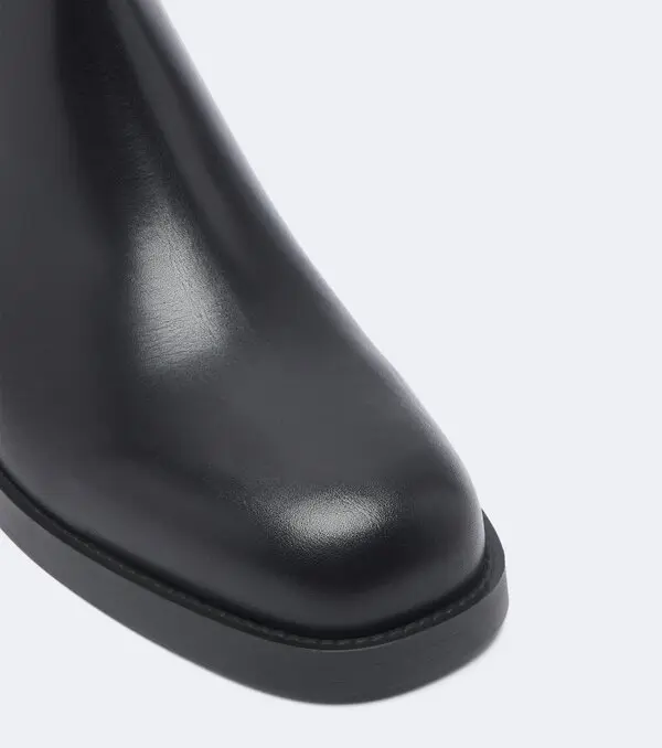 Burberry Huntley Check Leather Ankle Boots