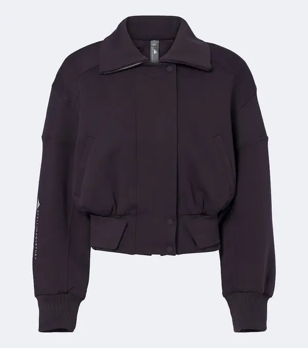 Adidas By Stella McCartney Cotton-blend Bomber Jacket - Purple