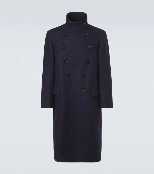 TOM FORD Double-breasted Wool Coat - Blue