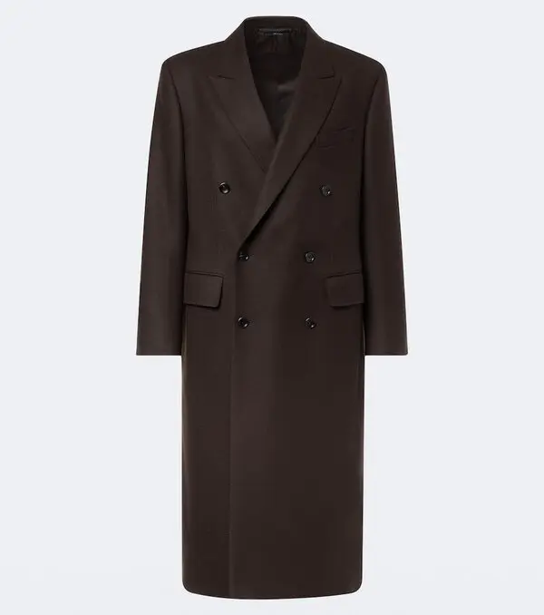 TOM FORD Double-breasted Wool Coat - Brown