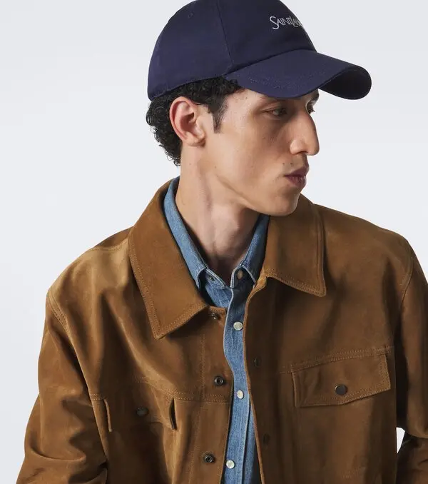 Saint Laurent Logo Cotton Gabardine Baseball Cap