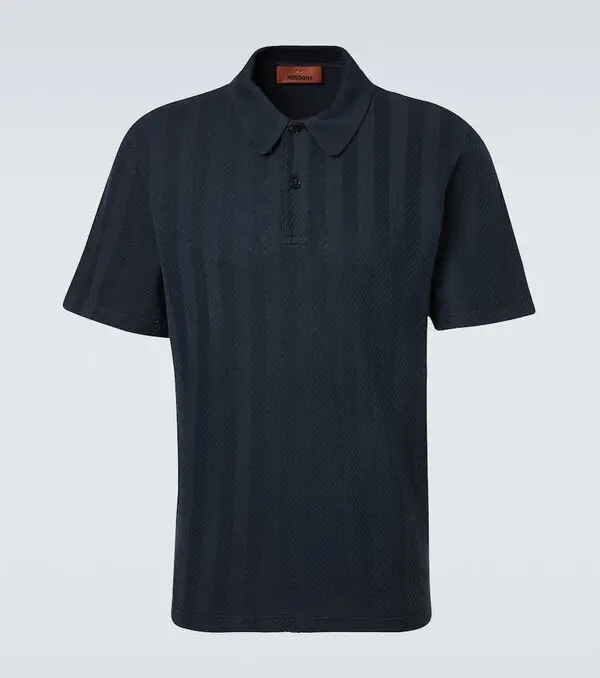 Missoni Cotton-blend Polo Shirt - Blue