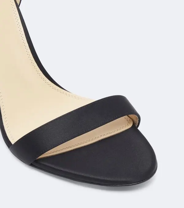 Mach & Mach Le Cadeau Bow Detail Satin Sandals - Black