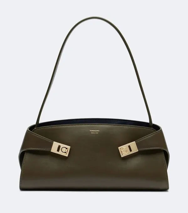 FERRAGAMO Leather Shoulder Bag - Green