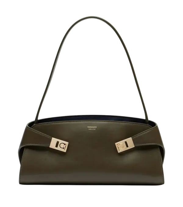 FERRAGAMO Leather Shoulder Bag - Green