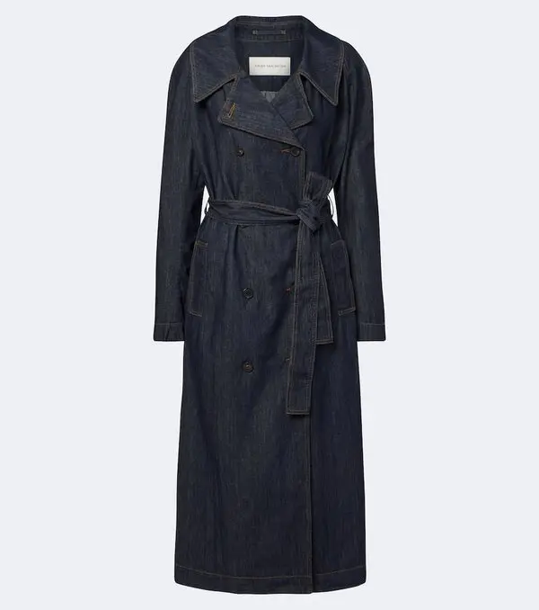 Dries Van Noten Denim Trench Coat - Blue