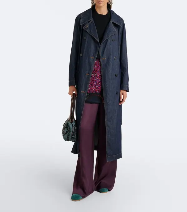 Dries Van Noten Denim Trench Coat
