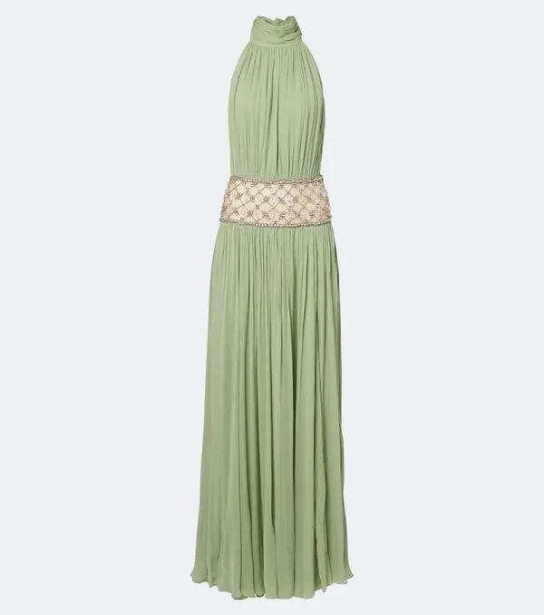 Retrofete Kreeli Embellished Maxi Dress - Green