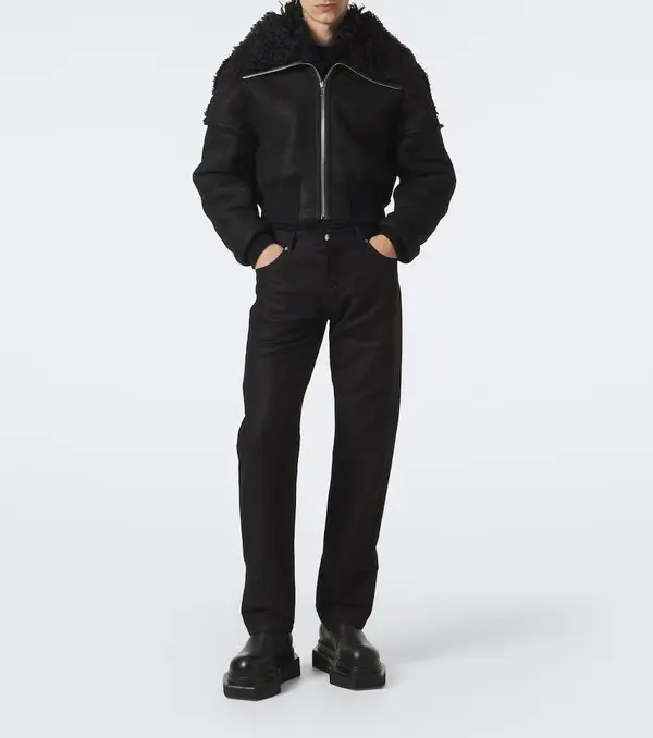 Rick Owens Flight Cropped Leather Jacket