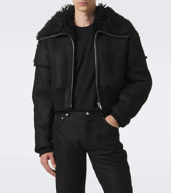 Rick Owens Flight Cropped Leather Jacket