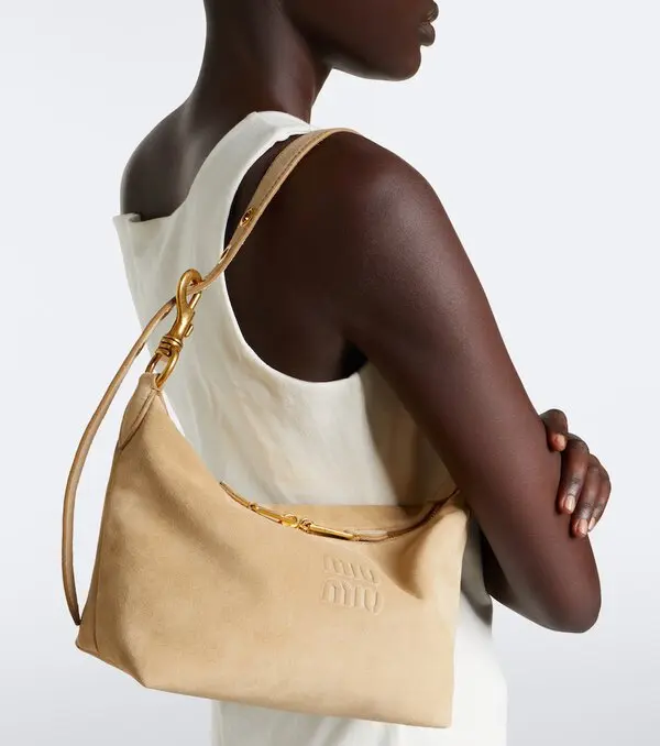 Miu Miu Spirit Suede Shoulder Bag
