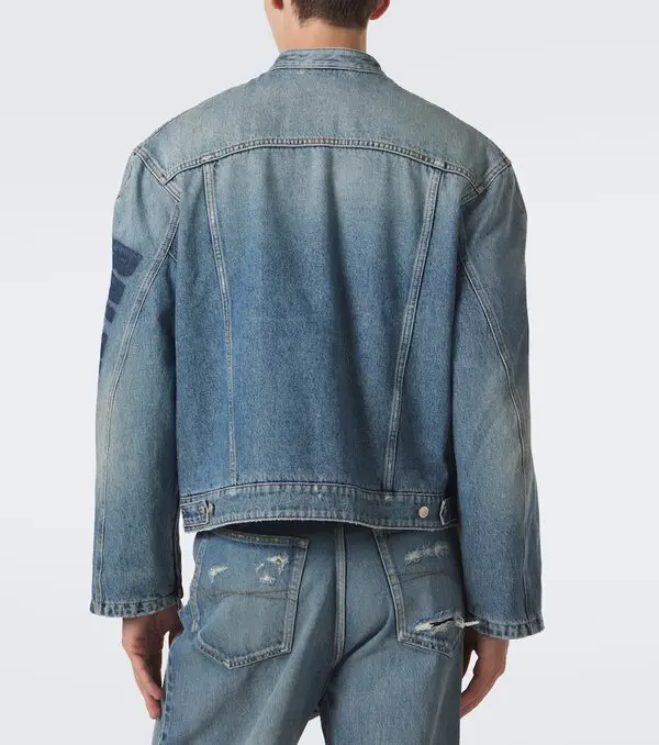 Balenciaga Denim Jacket With Zip-up Closure And Zipped Cuffs