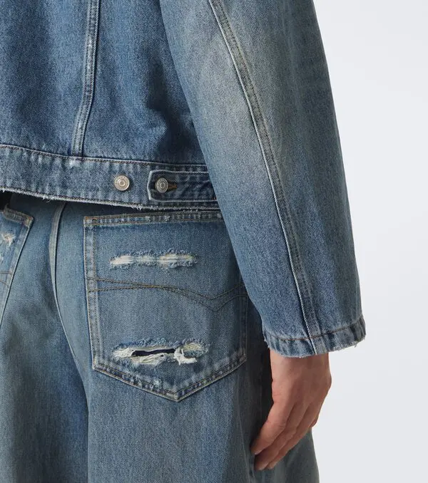 Balenciaga Denim Jacket With Zip-up Closure And Zipped Cuffs