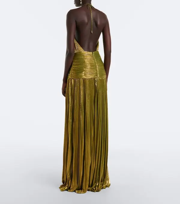 Retrofete Thalia Halterneck Gown - Green