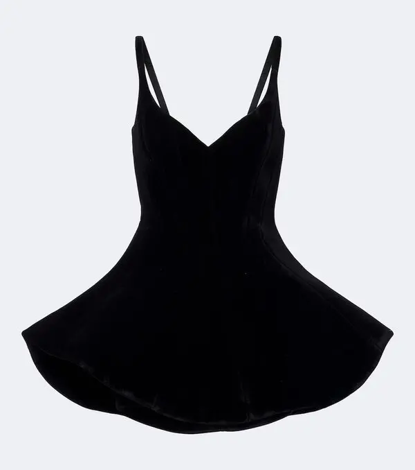 David Koma Velvet Minidress - Black