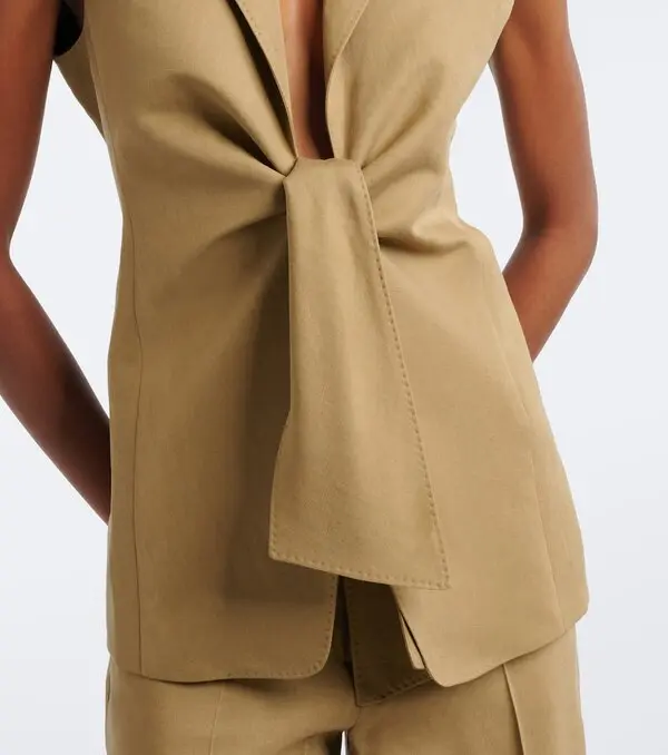 Max Mara Linen And Silk Twill Vest