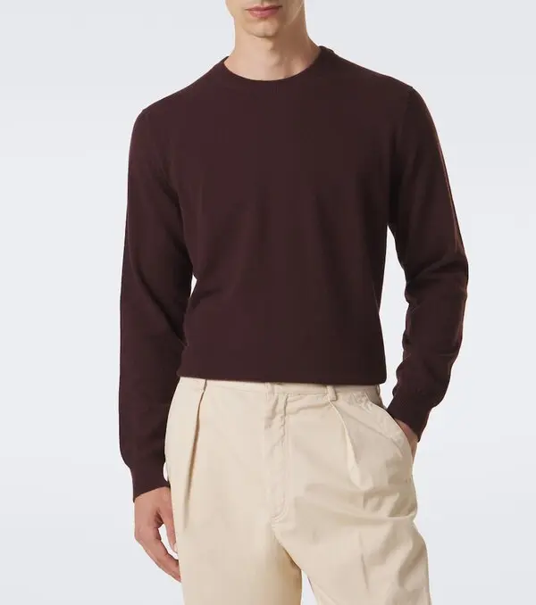 Kiton Knitted Cashmere Crewneck Sweater - Burgundy