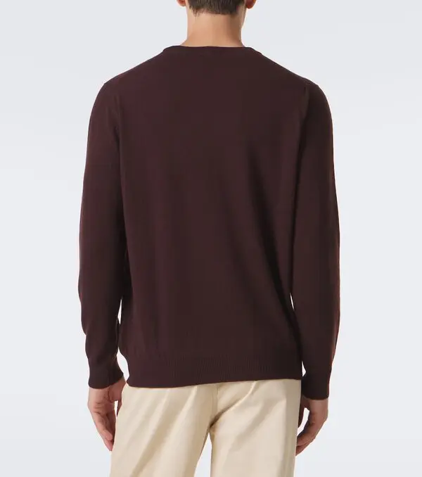 Kiton Knitted Cashmere Crewneck Sweater - Burgundy