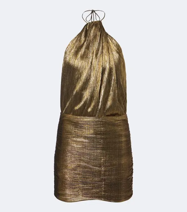 Retrofete Lavinia Halterneck Mini Dress - Gold