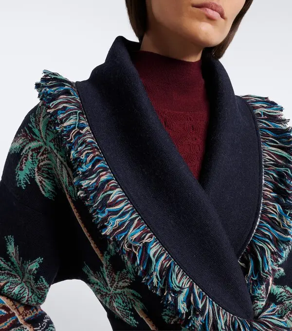 Alanui Diamond Head Jacquard Wool-blend Cardigan - Multicoloured