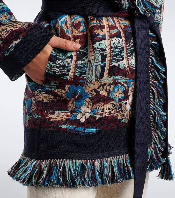 Alanui Diamond Head Jacquard Wool-blend Cardigan - Multicoloured