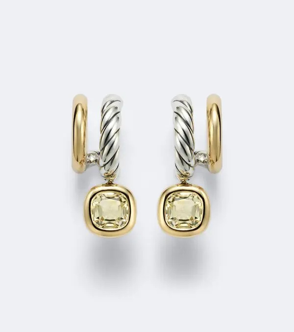 David Yurman Dy Mercer� 18kt And Sterling Silver Drop Earrings With Citrines - Gold