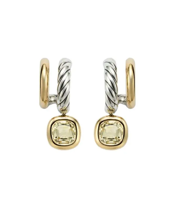 David Yurman Mercer Drop Earrings With Citrines - Gold