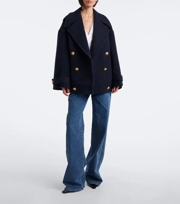Balmain Virgin Wool Peacoat