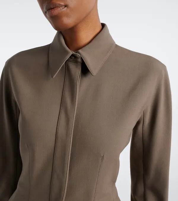 MUGLER Wool-blend Jacket - Brown