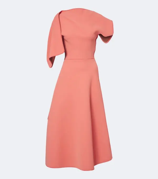 Maticevski Diadem Draped Asymmetric Midi Dress - Pink