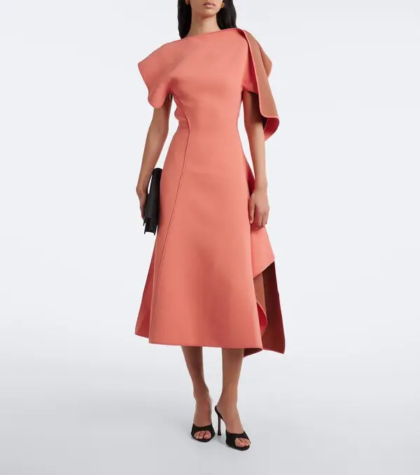 Maticevski Diadem Draped Asymmetric Midi Dress - Pink