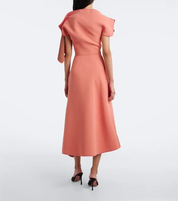 Maticevski Diadem Draped Asymmetric Midi Dress - Pink