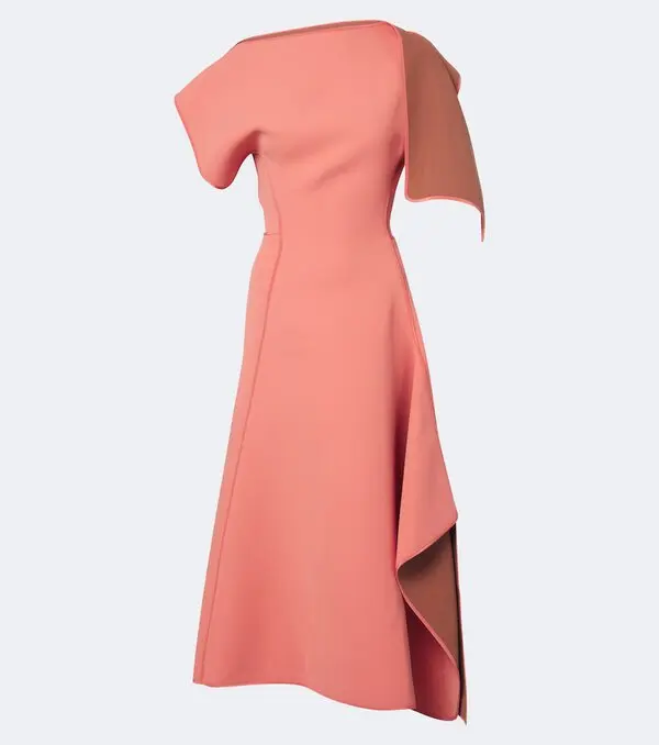Maticevski Diadem Draped Asymmetric Midi Dress - Pink