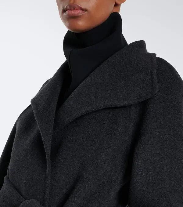 Khaite Romare Wool Wrap Coat - Black