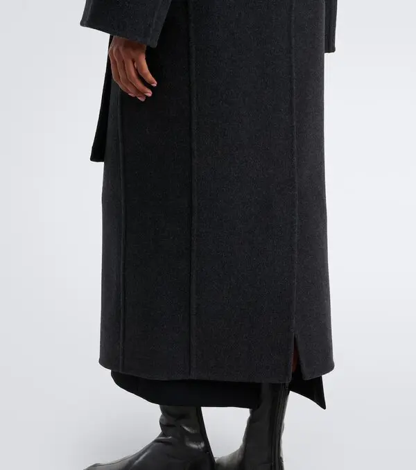 Khaite Romare Wool Wrap Coat - Black