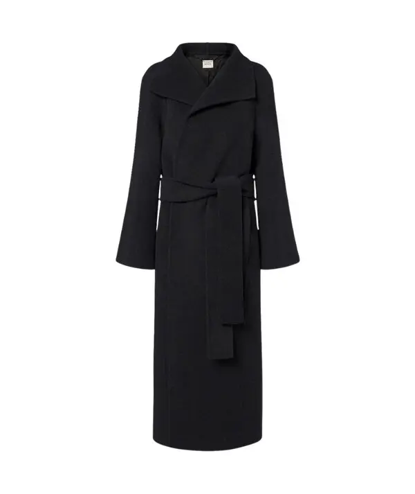 Khaite Romare Wool Wrap Coat - Black