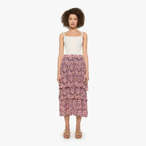 Xirena Gretchen Tiered Floral Midi Skirt - Pink
