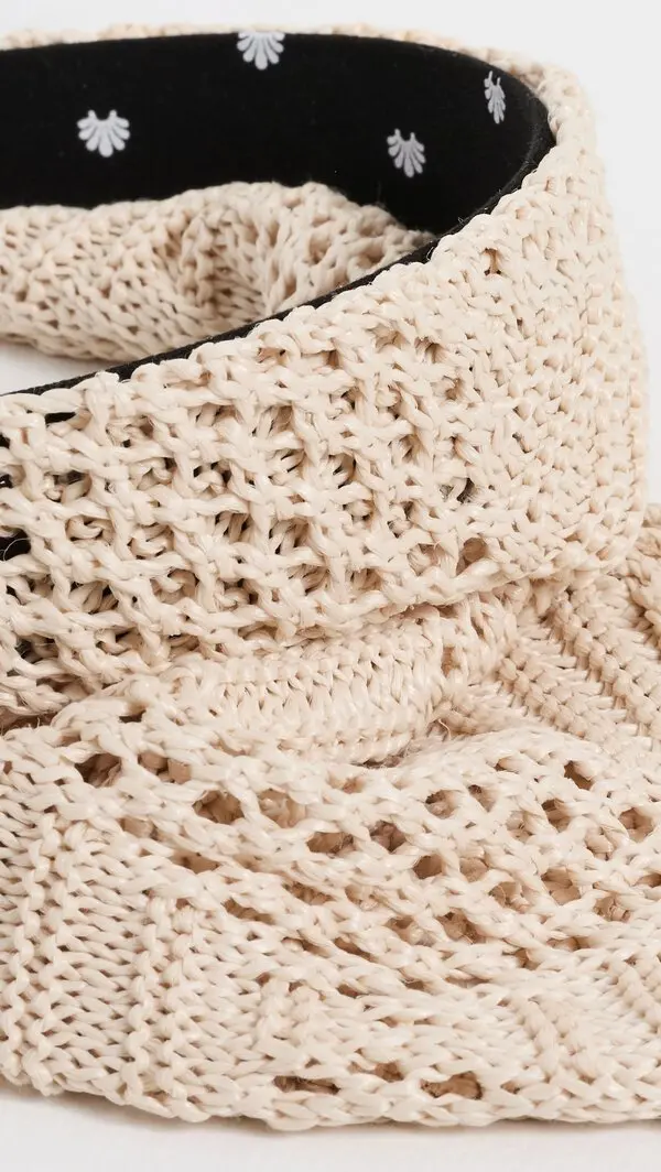 Lele Sadoughi Jackie Crochet Raffia Hankerchief Headband