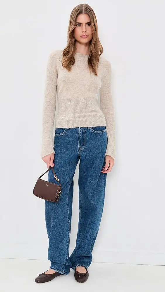 REFORMATION Soren Sheer Alpaca Sweater Top