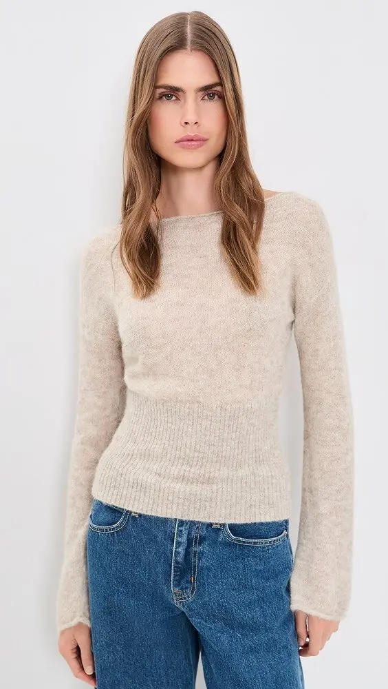 REFORMATION Soren Sheer Alpaca Sweater Top