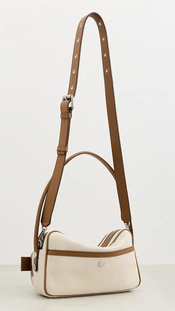 Acne Studios Camero Party Canvas Shoulder Bag - Cream Beige/brown