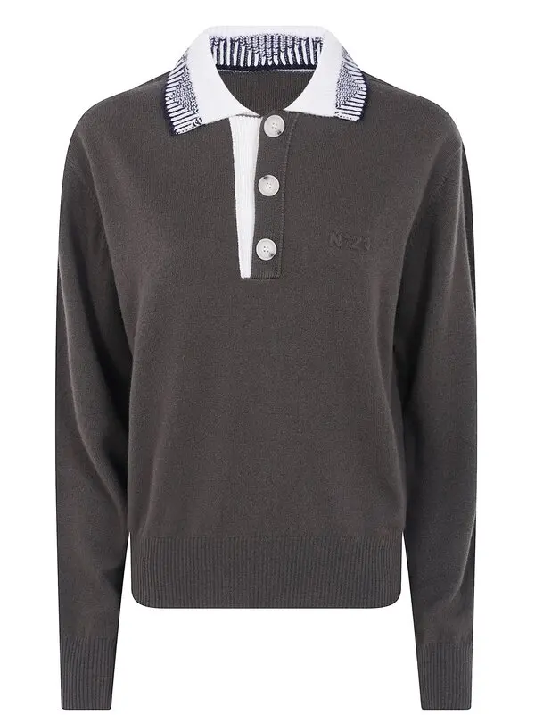 N.21 Polo Shirt Wool "a035.9004 5791 Military - Green