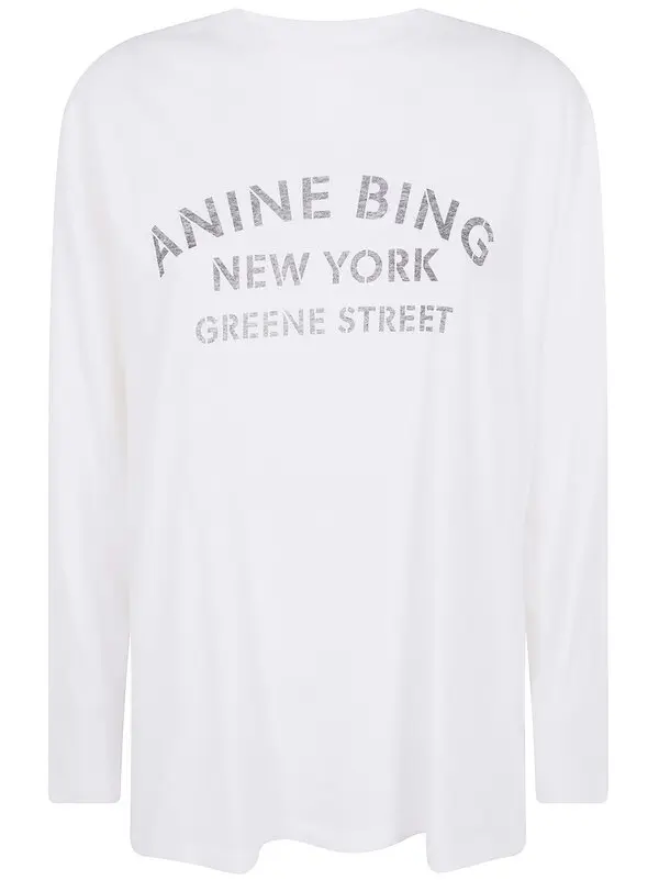 ANINE BING T-shirt Long Sleeve "ivan - Beige