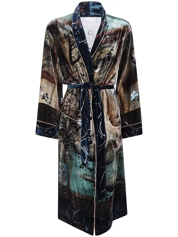 PIERRE-LOUIS MASCIA Coat Long Robe "kanpur Adana - Blue
