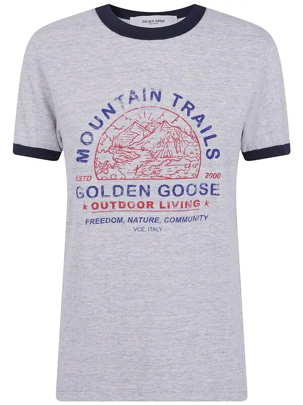 GOLDEN GOOSE T-shirt Slim Long "journey W's - Gray