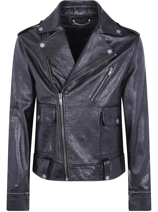 GOLDEN GOOSE Jacket Leather "golden M`s - Black