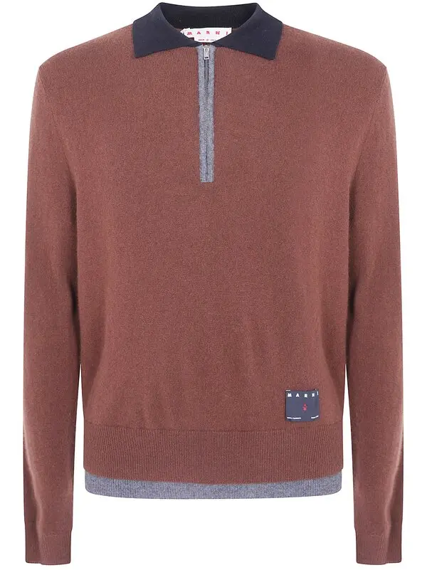 Marni Polo Neck Cashmere Sweater - Brown