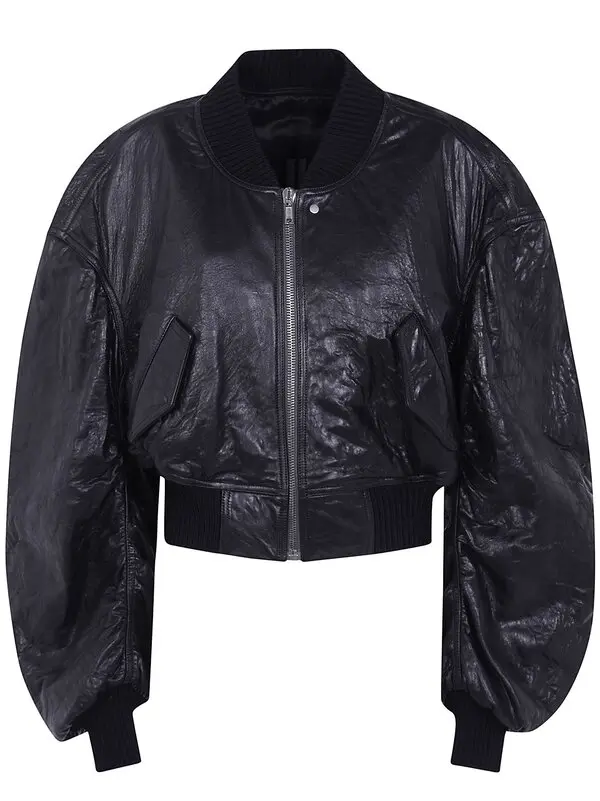 Rick Owens Jacket Cropped Leather "secchia - Black