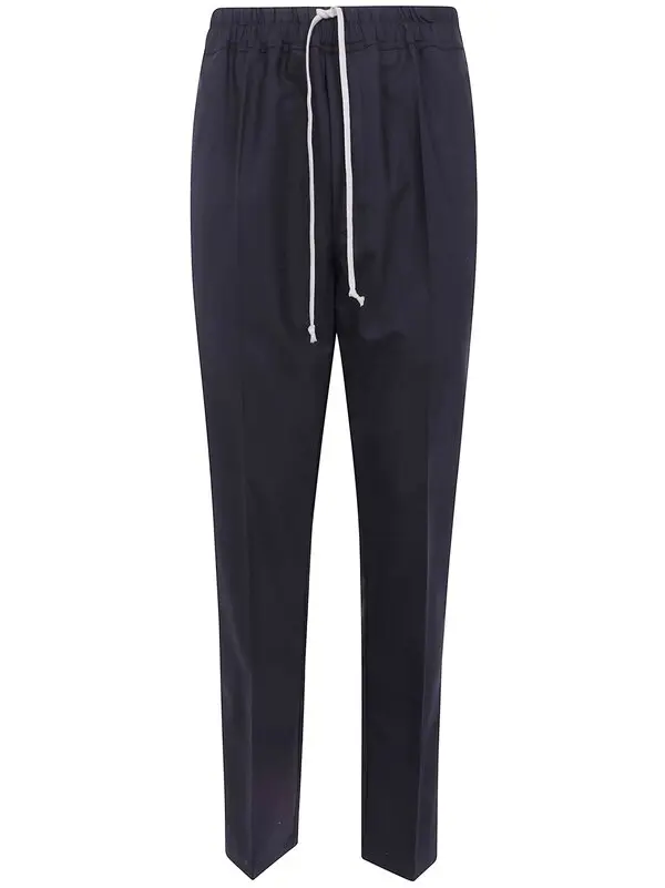 Rick Owens Pants Drawstring Slim Long Trousers - Black